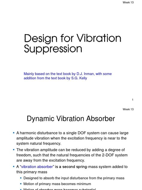 13 Vibration Suppression Absorber Pdf Resonance Physical Phenomena