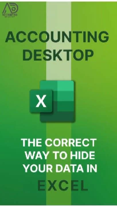 The Correct Way To Hide Your Data In Excel Excel Exceltips Exceltricks Exceltutorial Youtube