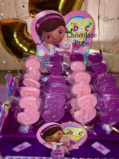 Doc McStuffins Party Treats Chocolate Number Pops Doc Mcstuffins Birthday Doc Mcstuffins
