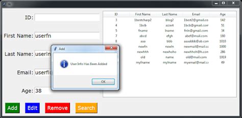 Python And Mysql Insert Update Delete Search And Display Data On