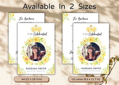 Obituary Template Editable Obituary Program Template Funeral Template Funeral Program