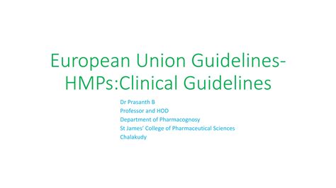 Eu Guidelines Part Iii Clinical Scientific Guidelines Pptx