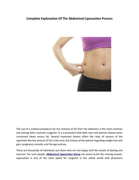 Ppt Complete Explanation Of The Abdominal Liposuction Process