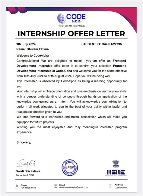 Ghulam Fatima On Linkedin Codealpha Codealpha Internship Codealpha