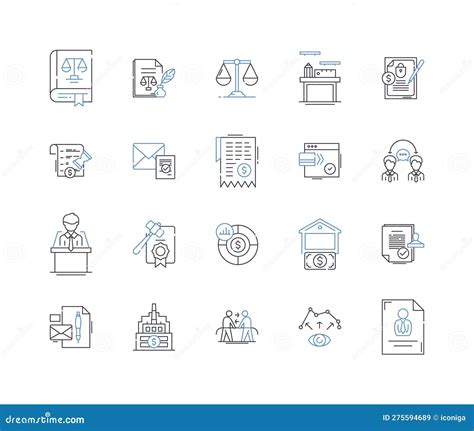 Information Strategy Line Icons Collection Planning Analysis Management Governance Data