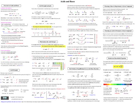 Cheat Sheet Organic Acids And Bases Study Guide Chemistry Steps