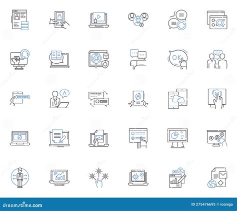 Supervision Control Line Icons Collection Monitoring Oversight Regulation Inspection