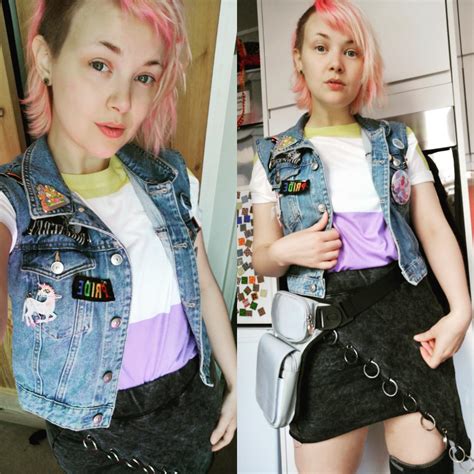 Wearing My Non Binary Shirt With A Binder And Skirt Felt Validating 🔥 R Nonbinary