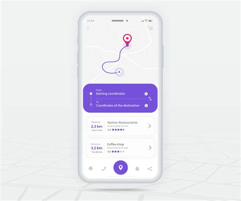 Map GPS Navigation App Ux Ui Concept Mobile Map Application Smartphone App Search Map