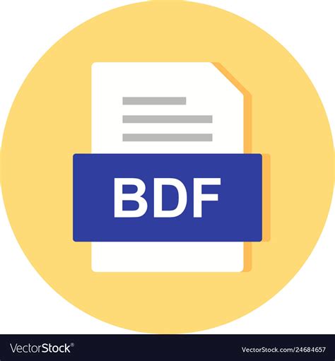 Bdf File Document Icon Royalty Free Vector Image