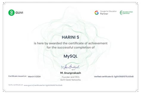 Harini Srinivasan On Linkedin Mysql Databasemanagement