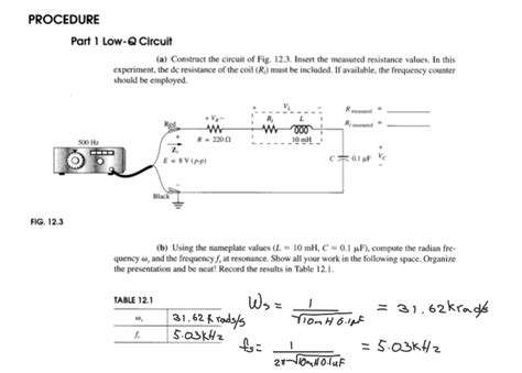 Solved Procedure Part 1 Low Circuit A Construct The