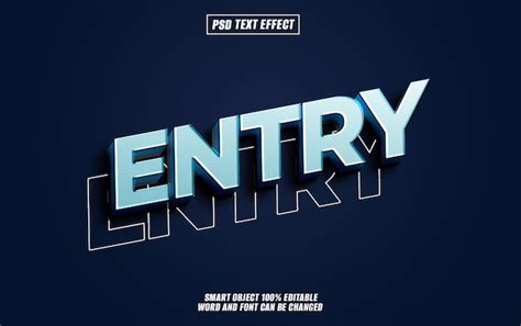 Premium Psd Entry Text Effect Font Editable Typography 3d Text