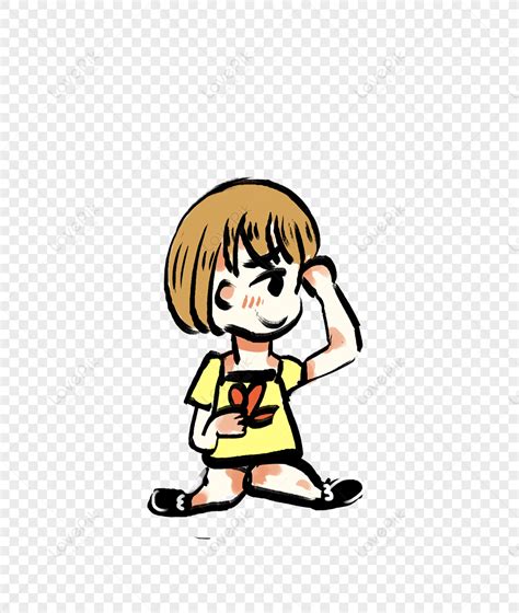 짧은 머리 소녀 Png 일러스트 무료 다운로드 Lovepik