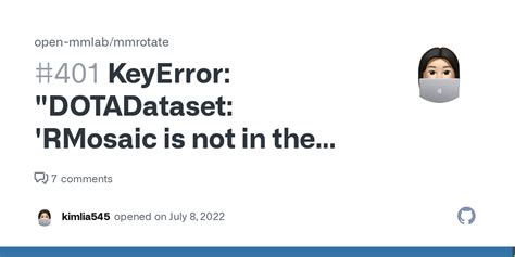 KeyError DOTADataset RMosaic Is Not In The Pipeline Registry Issue Open Mmlab