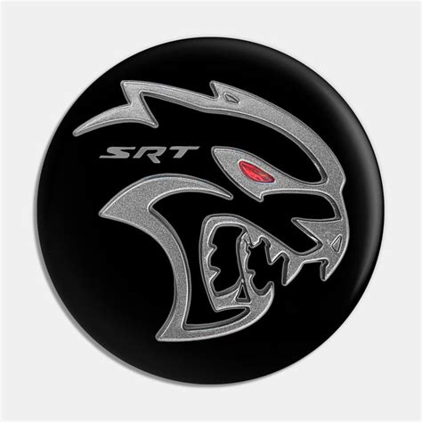 Srt Hellcat Challenger Emblem Silver Metallic Pin
