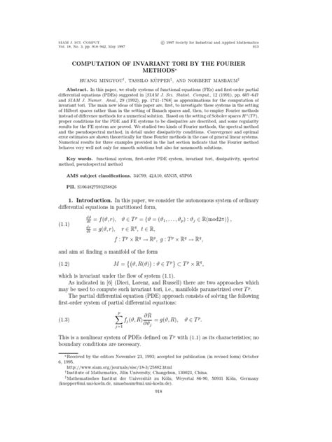Fourier Spectral Accuracy Invtoriparam Pdf Partial Differential Equation Fourier Transform