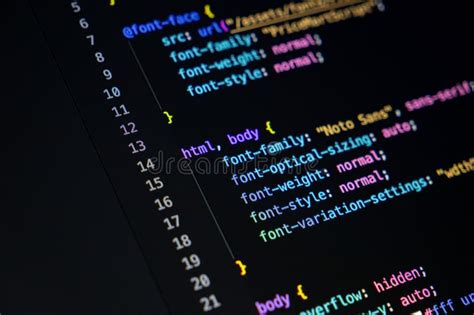 Detailed View Of A Dark Themed Computer Screen Displaying Various Lines Of Programming Code