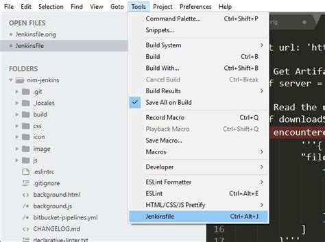 Jenkinsfile Packages Package Control
