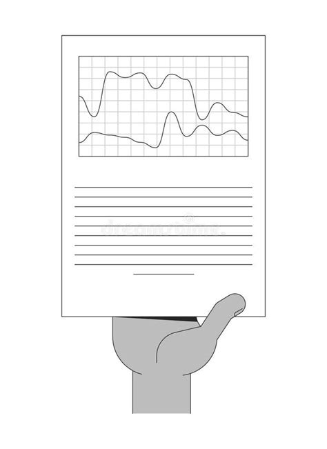 Hand Holding Dual Line Graph Report Outline Illustration Stock Vector