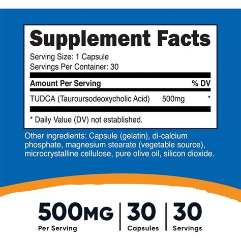 Nutricost Tudca Maxx 500 mg 30 капсул (Тауроурсодеоксихолевая кислота)