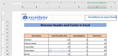 How To Remove Header And Footer In Excel 6 Methods Exceldemy
