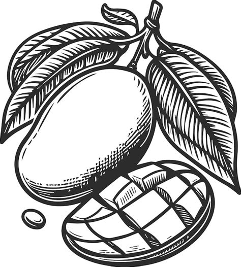 Mango Fruit Full And Sliced Vector Illustration On White Background Premium Ai Generated Vector