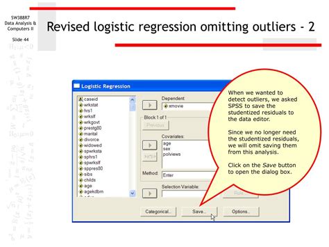 Ppt Logistic Regression Simultaneous Entry Of Variables Powerpoint Presentation Id 423482
