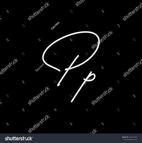 Couple Cursive Letters Initial Pp Signature Stock Vector Royalty Free