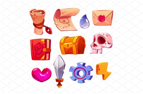Game Icons Cartoon Parchment Scroll Masterbundles