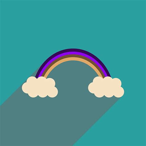 긴 그림자 무지개 벡터와 플랫 웹 아이콘 Eps Ai Uidownload