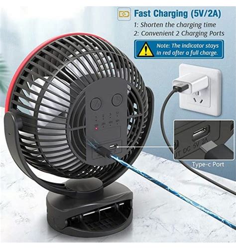 야외 캠핑 휴대용 클립 선풍기 Usb 충전식 전기 테이블 가정용 공기 냉각 팬 순환 환풍기 10000m 티몬