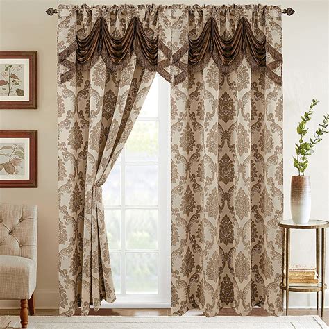 Elegant Comfort Nesreen Jacquard Curtain Panels Set Of 2 54x84 Inch