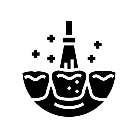 Fluoride Treatment Dental Procedure Glyph Icon Vector Illustration