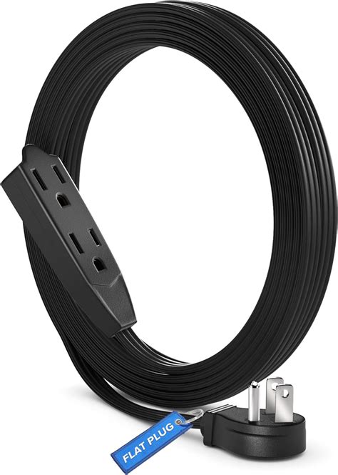 Amazon Com Maximm Cable 10 Feet Flat Plug Extension Cord Wire Multi Outlet 3 Prong Angled