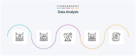 Data Analysis Line 5 Icon Pack Including Digital Digital Graph