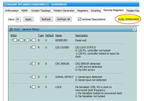 ds90ub949 q1evm will display test patterns but not hdmi input