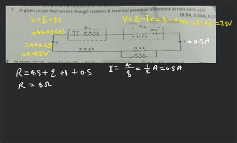 In Given Circuit Find Current Through Resistors And Terminal Potential Dif