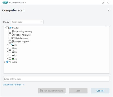 Custom Scan Launcher Eset Internet Security 18 Eset Online Help