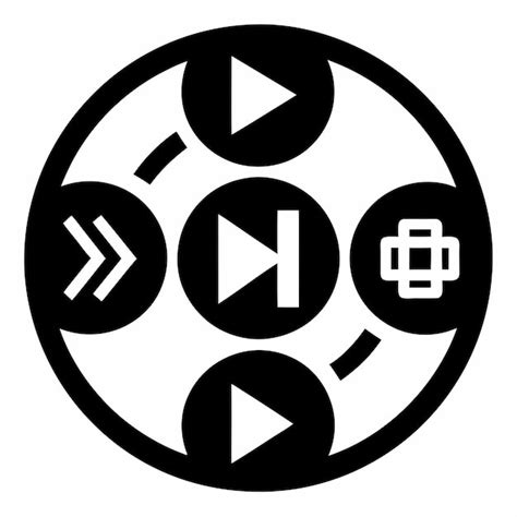 비디오 플레이어 버튼 세트 실루 터 디자인 프리미엄 Ai 생성 벡터