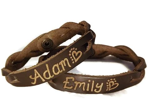 Engraved Couples Braided Bracelets His And Hers Jewelry Etsy