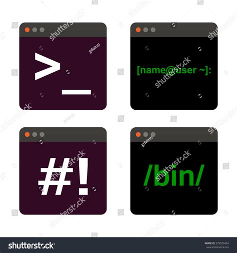 Terminal Startup Icon Set Direct Access Stock Vector Royalty Free