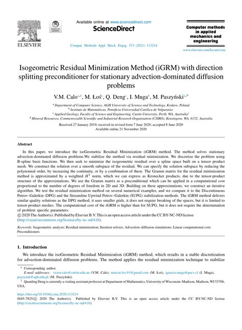 Pdf Isogeometric Residual Minimization Method Igrm With Direction Splitting Preconditioner