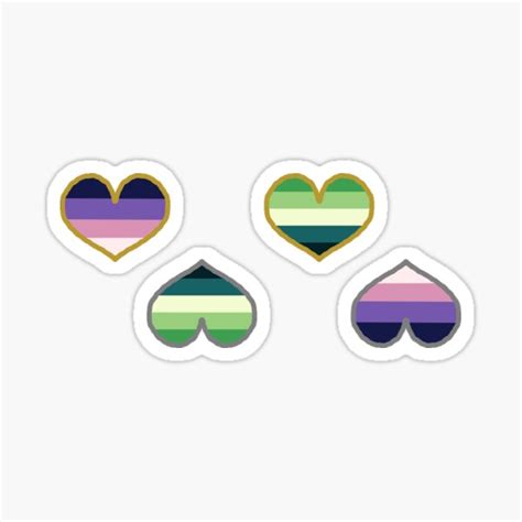 Asexual Aromantic Spectrums Pride Hearts Sticker For Sale By Roxzania