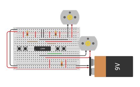 Circuit Design Motor Driver Tinkercad