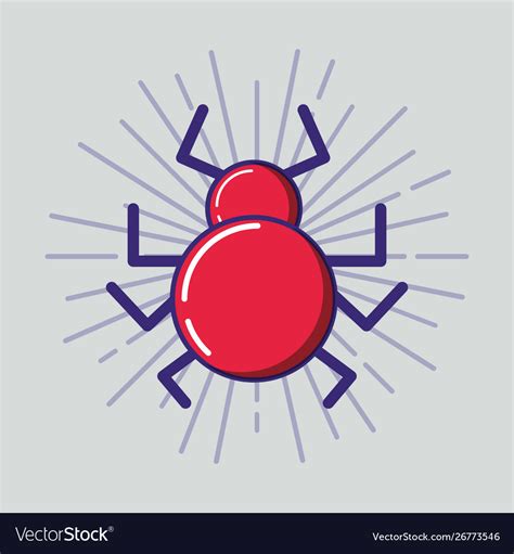 Virus Cyber Bug Symbol Lizenzfreies Vektorbild