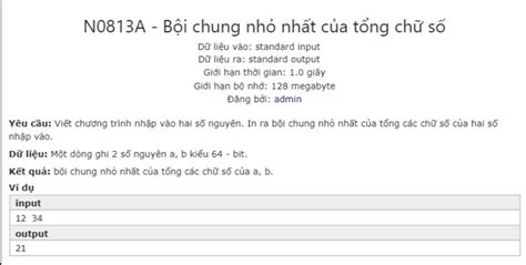 N0813a Bội Chung Nhỏ Nhất Của Tổng Chữ Số Dữ Liệu Vào Standard Input