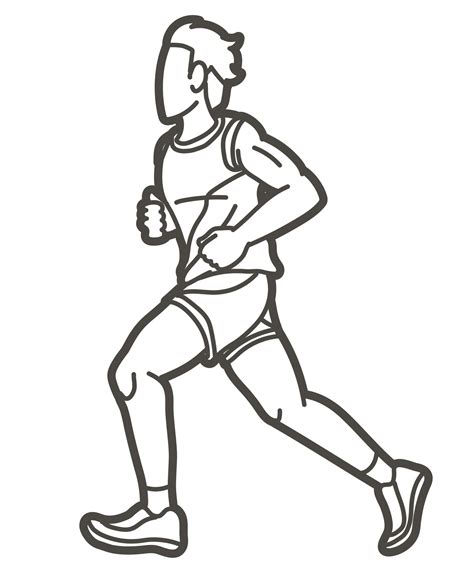 Outline A Man Running Vector Art At Vecteezy