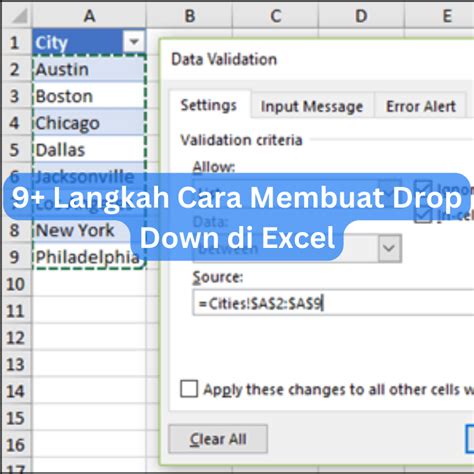 9 Langkah Cara Membuat Drop Down Di Excel Update 2025