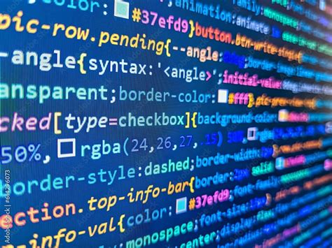 Coding Hacker Concept Html Code Developer Working On Program Codes Technology Concept Hex